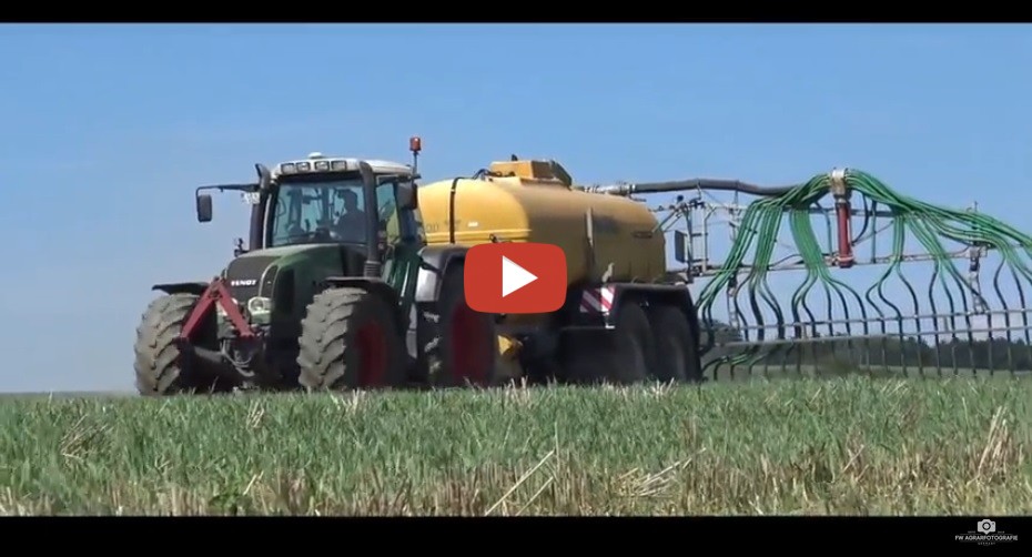 Bodennah Gärreste ausbringen mit dem Lohnunternehmen Mike Stuber und ...