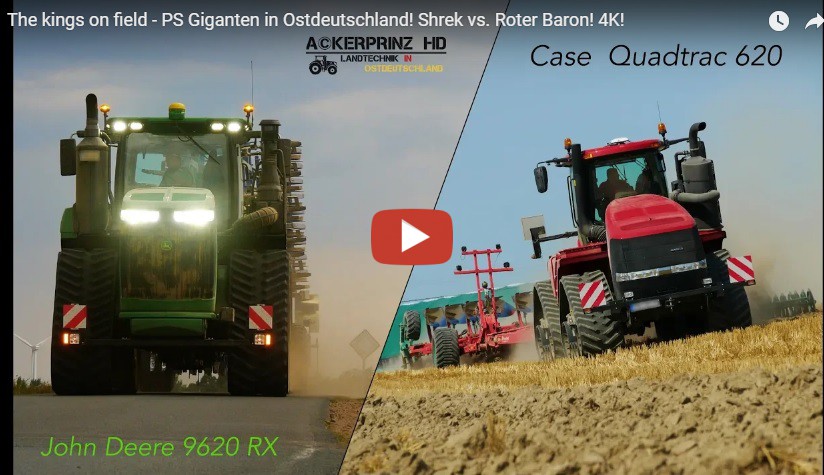 John Deere 9620 RX vs. Case IH Quadtrac 620! 1362 PS in einem Video! 8 Raupenlaufwerke, Rot ...