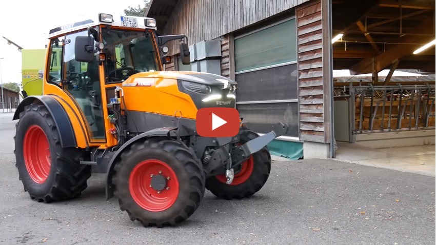 Mit dem Fendt «e100» auf Probefahrt.. Batterie-elektrisch angetriebenen Traktor ...