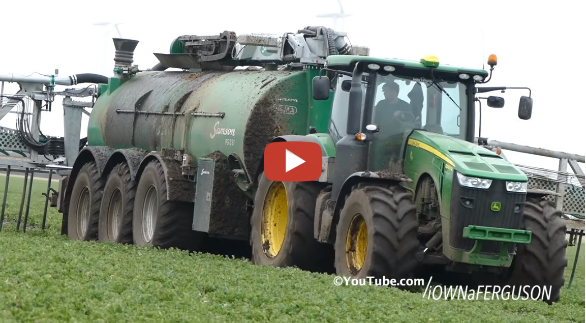 Gülle ausbringen mit John Deere 8320R & 8360R und Samson PG II 31 HWD ...