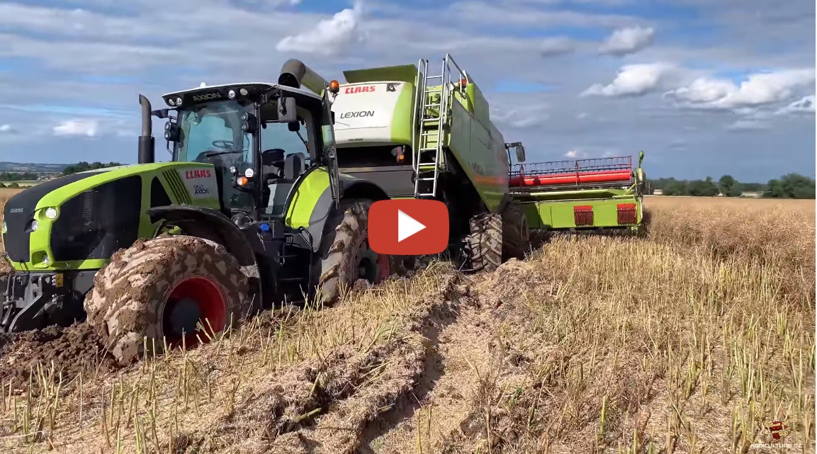Festgefahren -- Claas Lexion 760 und Claas Axion 950 -- AGRICULTURE CZ