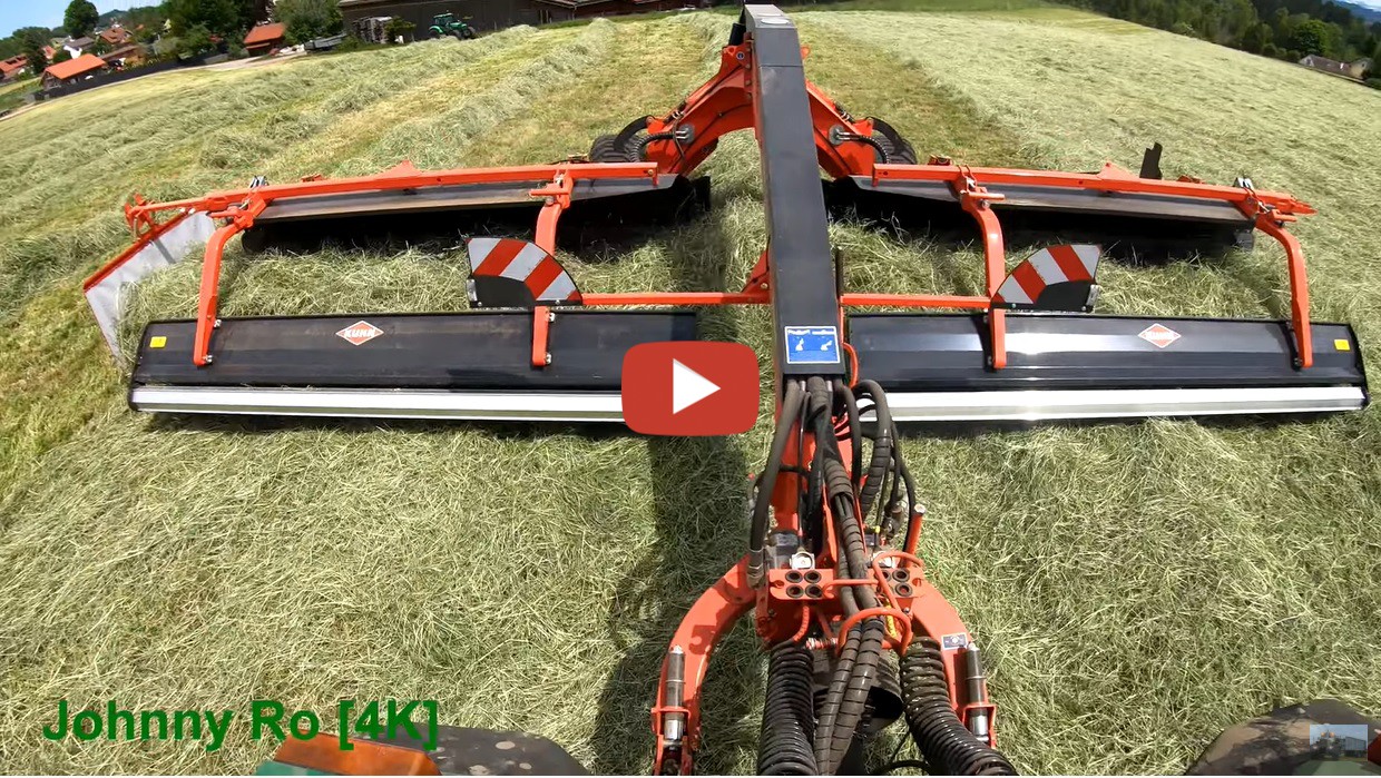 LU Alge Agra - 1. Schnitt 2021 -Heuernte mit Bandschwader John Deere Traktor. -- Johnny Ro [4K]