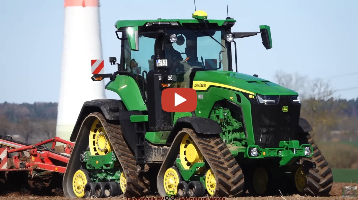2023 -- Erbsen drillen mit einem John Deere 8RX 410 mit einem Horsch Tiger 4 AS und einem John ...
