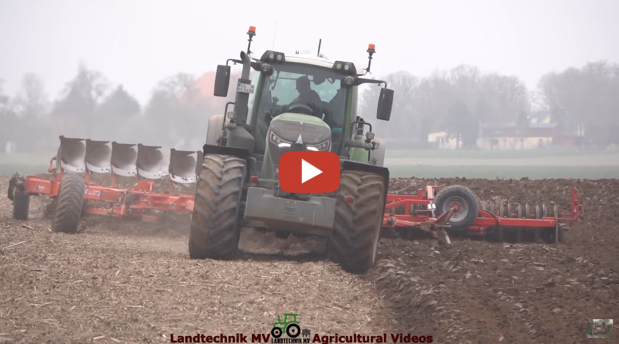 Pflügen mit einem Fendt 942 und einem Kuhn Challenger 10 Schar Pflug ...