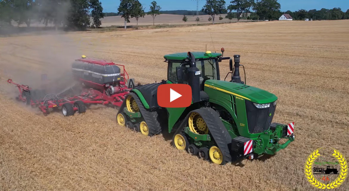 Agrar Paparazzi -- John Deere 9620RX mit einer Horsch Fokus beim Zwischenfrucht Drillen -- Ein ...