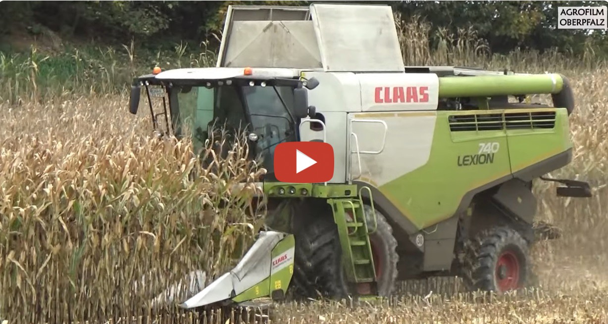 Mais dreschen im Regen - Mais dreschen mit Claas Lexion 740 ...